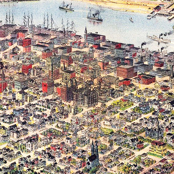 Old Portland Oregon Maps • Wall Art Prints by Ted's Vintage Art – Teds ...