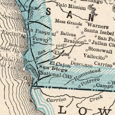 Old Maps of San Diego • Wall Art Prints by Ted's Vintage Art – Teds ...