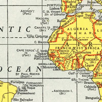 Old Maps of Senegal • Wall Art Prints by Ted's Vintage Art – Teds ...