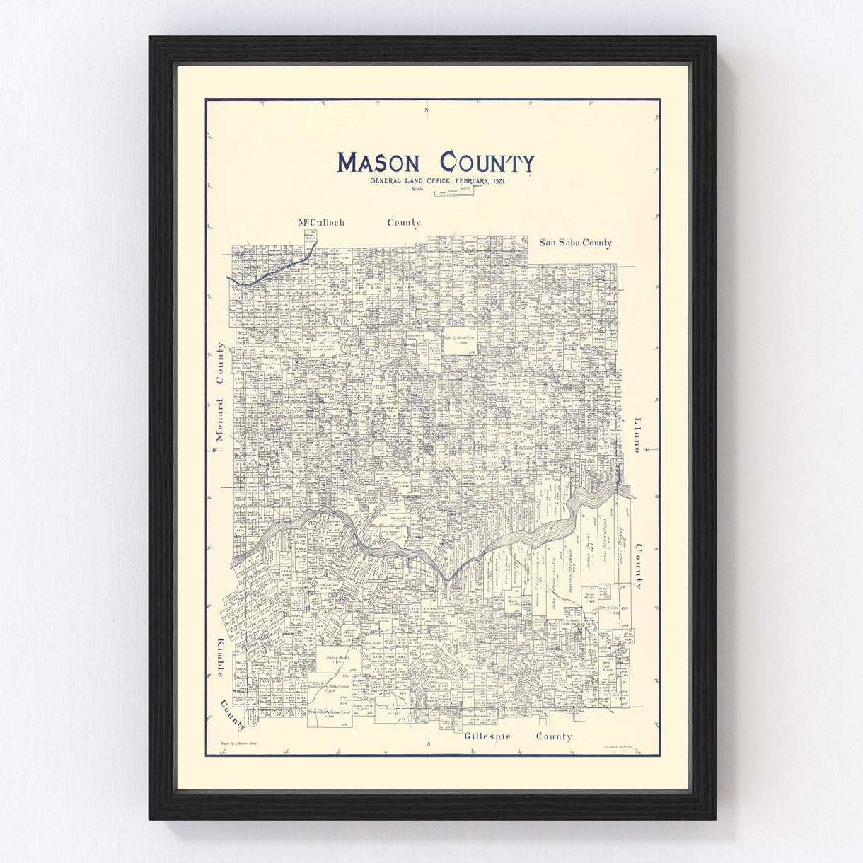 Vintage Map of Mason County, Texas 1921 by Ted's Vintage Art – Teds ...