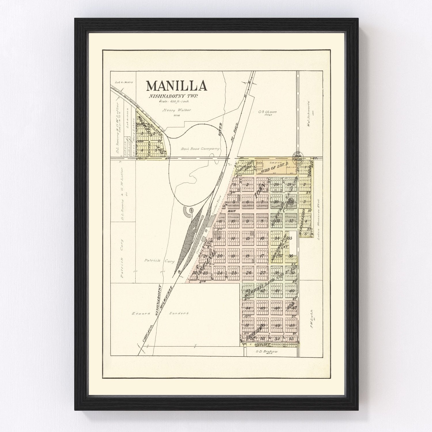 Vintage Map of Manilla, Iowa 1908 by Ted's Vintage Art – Teds Vintage Art