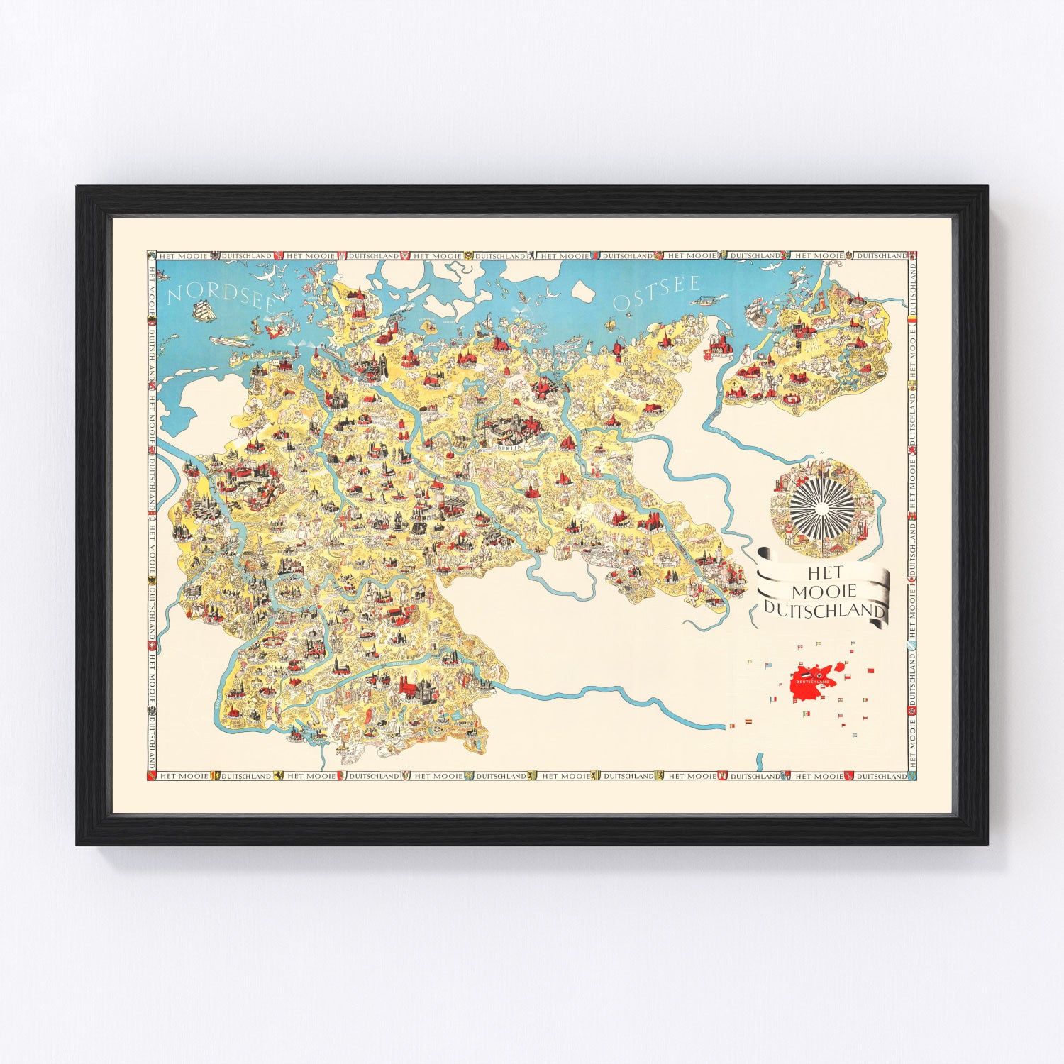 Vintage Propaganda Tourist Map of Germany 1936 by Ted's Vintage Art – Teds Vintage Art