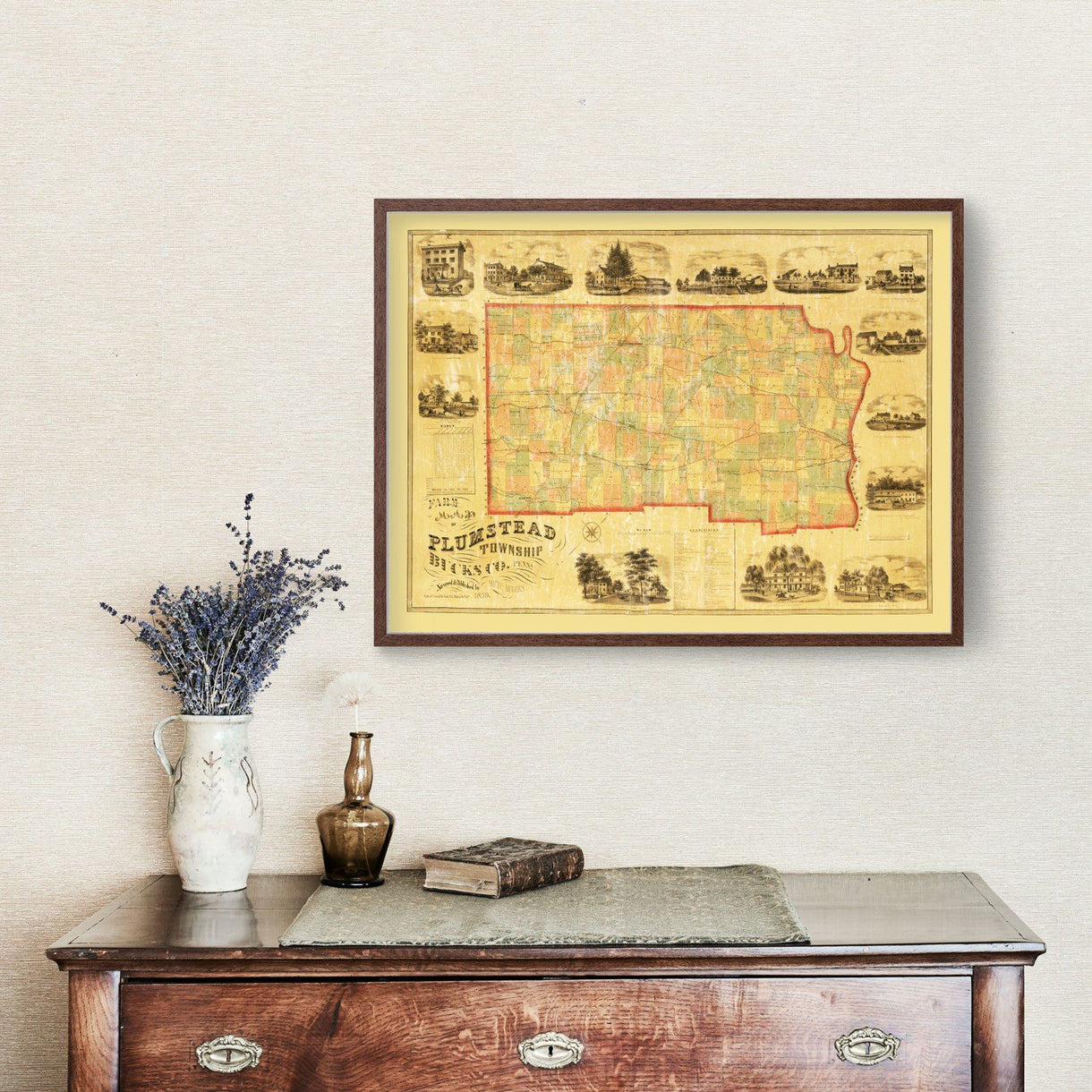 Vintage Map of Bucks County, Pennsylvania 1859 by Ted's Vintage Art ...
