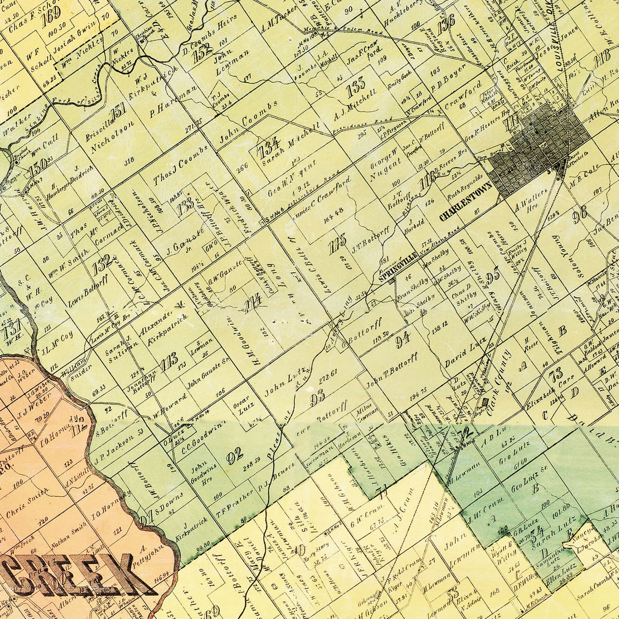 Vintage Map of Clark County, Indiana 1875 by Ted's Vintage Art – Teds ...