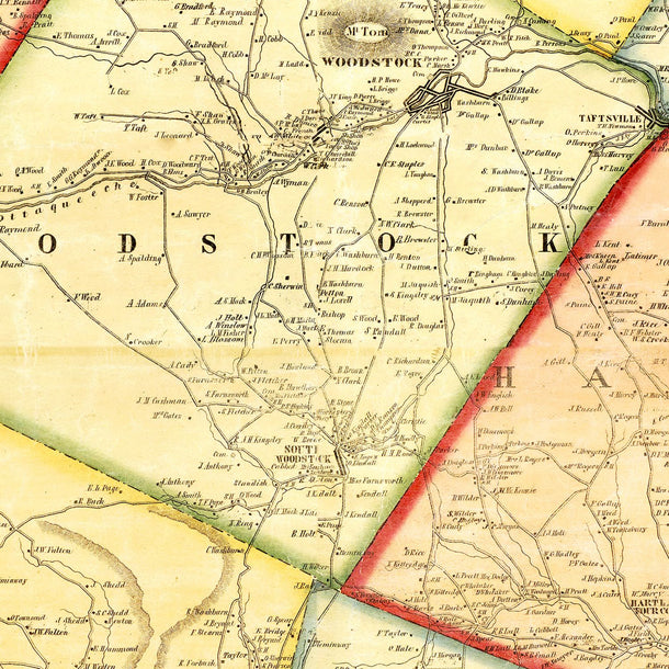 Vintage Map of Windsor County, Vermont 1855 by Ted's Vintage Art – Teds ...