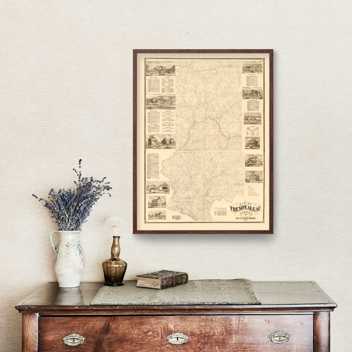 Vintage Map of Trempealeau County, Wisconsin 1877 by Ted's Vintage Art ...