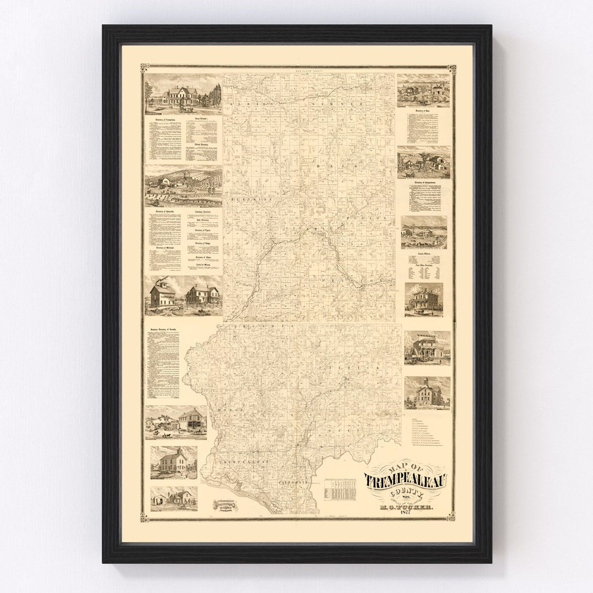 Vintage Map of Trempealeau County, Wisconsin 1877 by Ted's Vintage Art ...