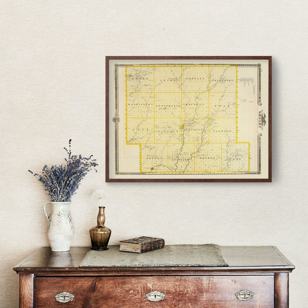 Vintage Map of Shelby County, Iowa 1875 by Ted's Vintage Art – Teds ...