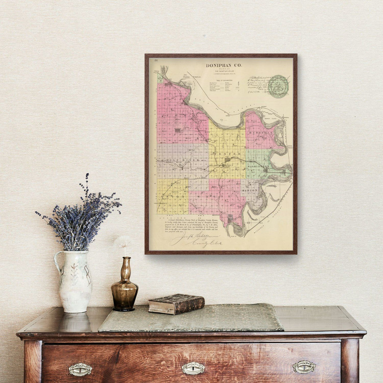 Vintage Map of Doniphan County, Kansas 1887 by Ted's Vintage Art – Teds ...