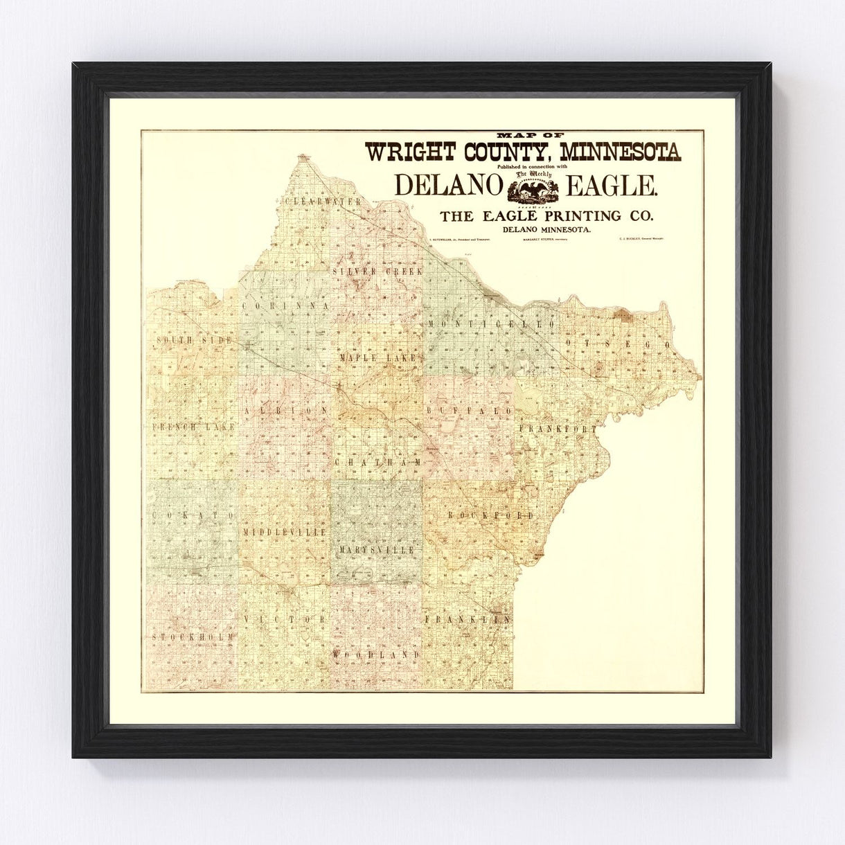 Vintage Map of Wright County, Minnesota 1901 by Ted's Vintage Art ...