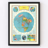 Vintage Air Age Map of The World 1946 by Ted's Vintage Art – Teds ...