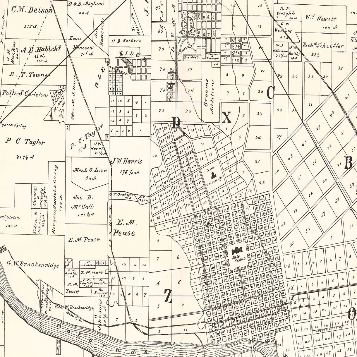 Vintage Map of Austin, Texas 1891 by Ted's Vintage Art – Teds Vintage Art